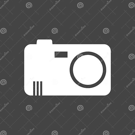 Camera Icon on Black Background. Flat Vector Illustration. Stock Vector ...