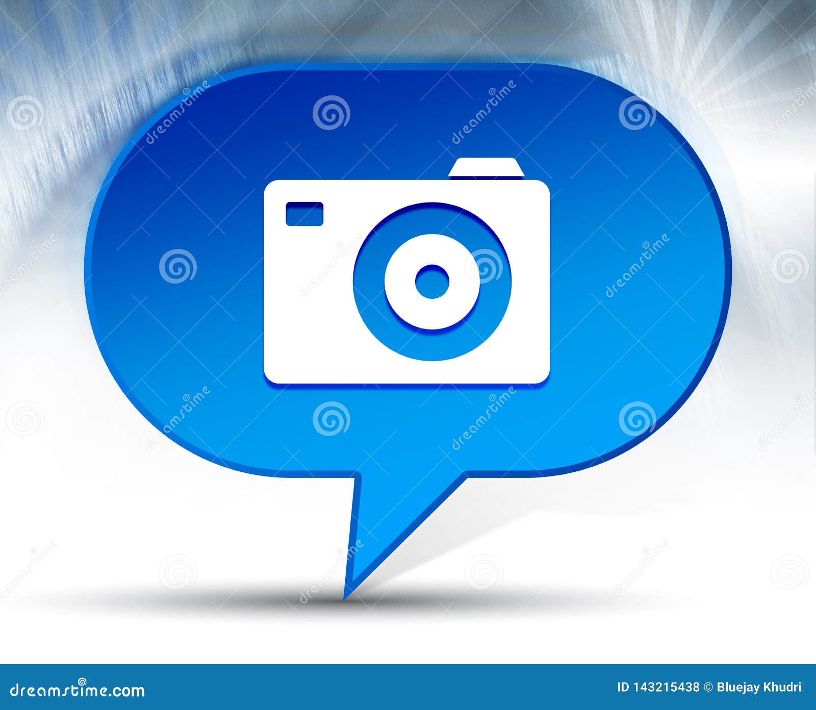 Camera Icon Blue Bubble Background Stock Photo - Image of shoot ...