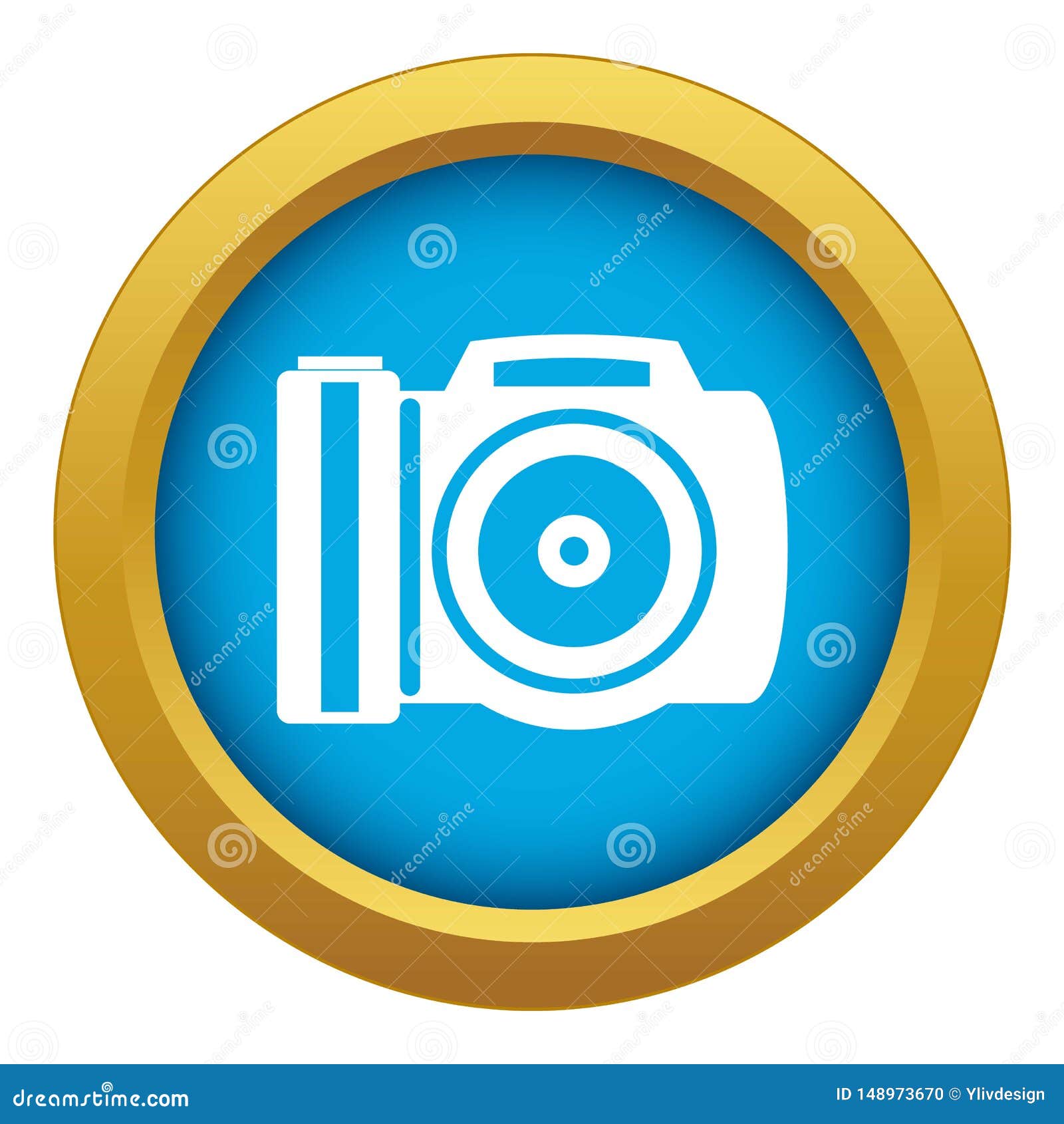 Camera Icon Blue Vector Isolated Stock Vector - Illustration of flash ...