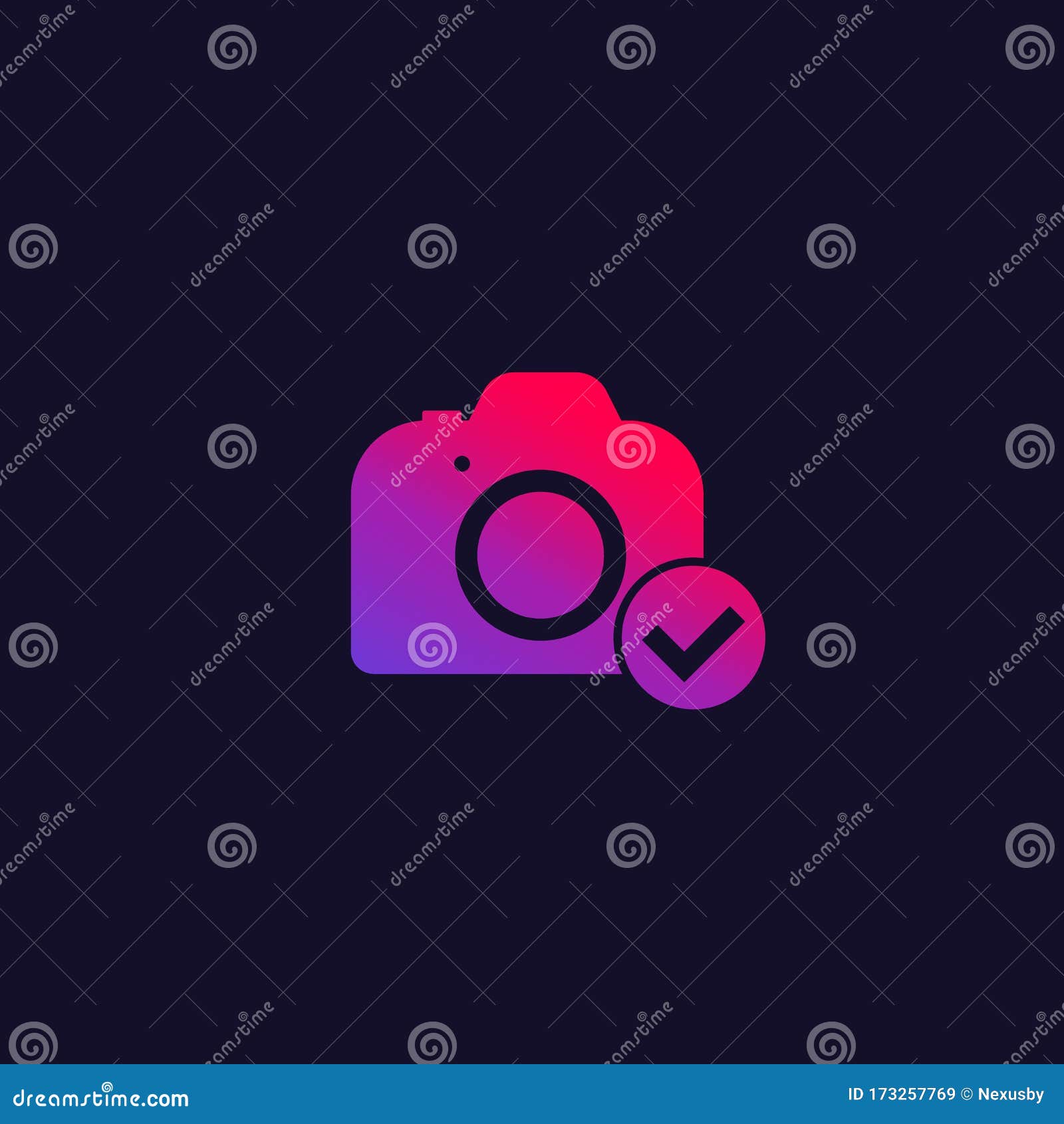 Camera Icon with Check Mark, Tick Stock Vector - Illustration of ready ...