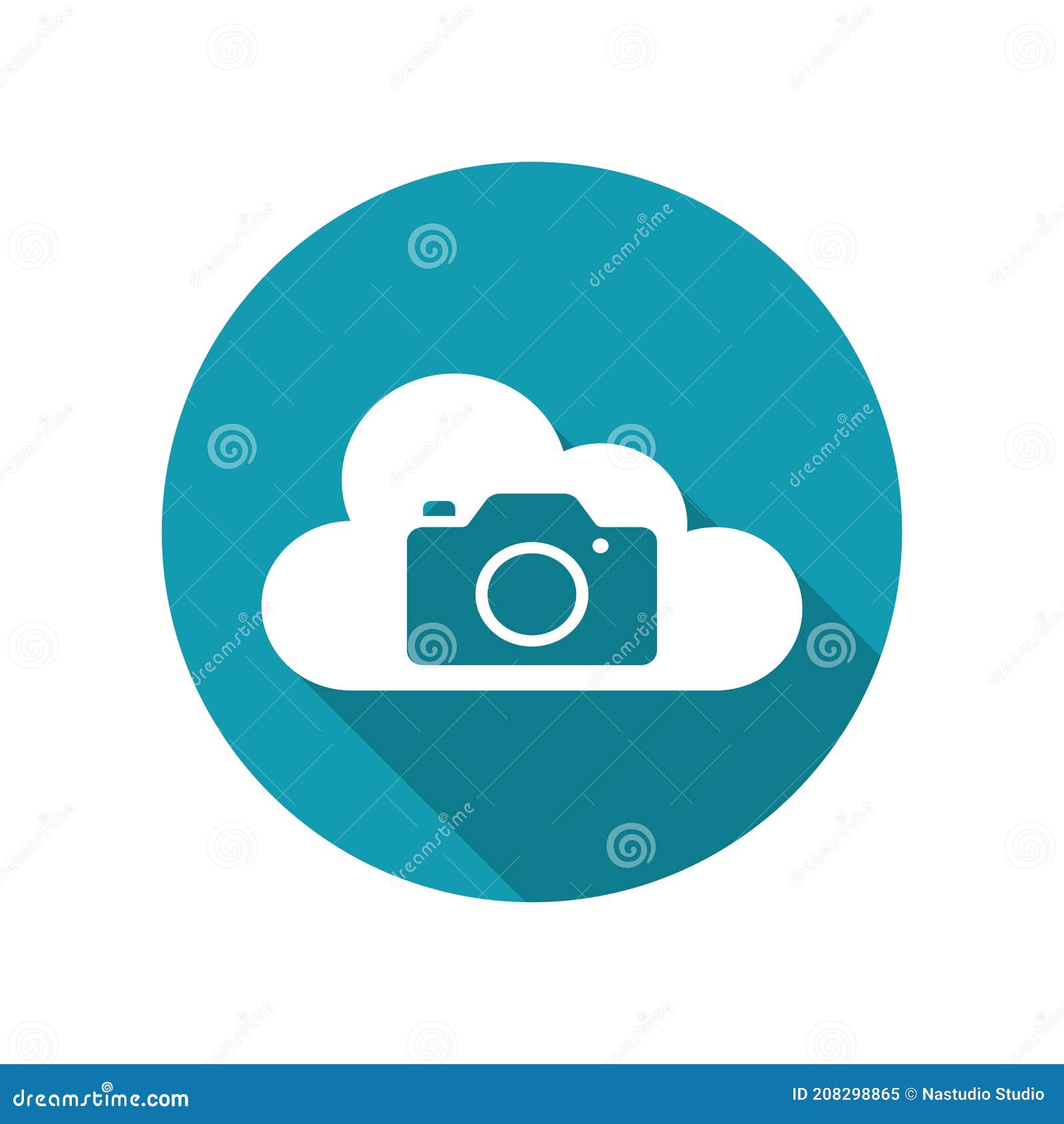 Camera Icon on Cloud. Isolated on White Background Stock Vector ...