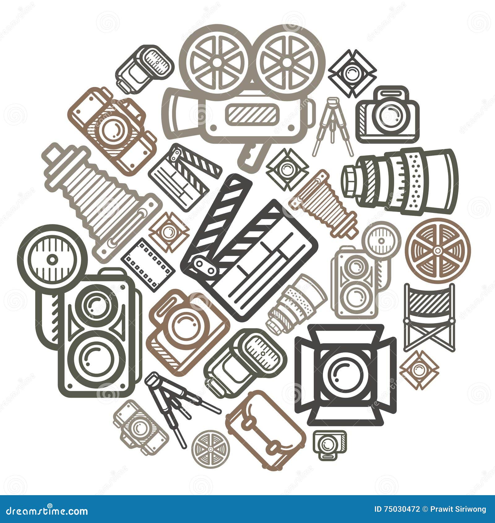Camera Icon Color Circle stock vector. Illustration of flash - 75030472