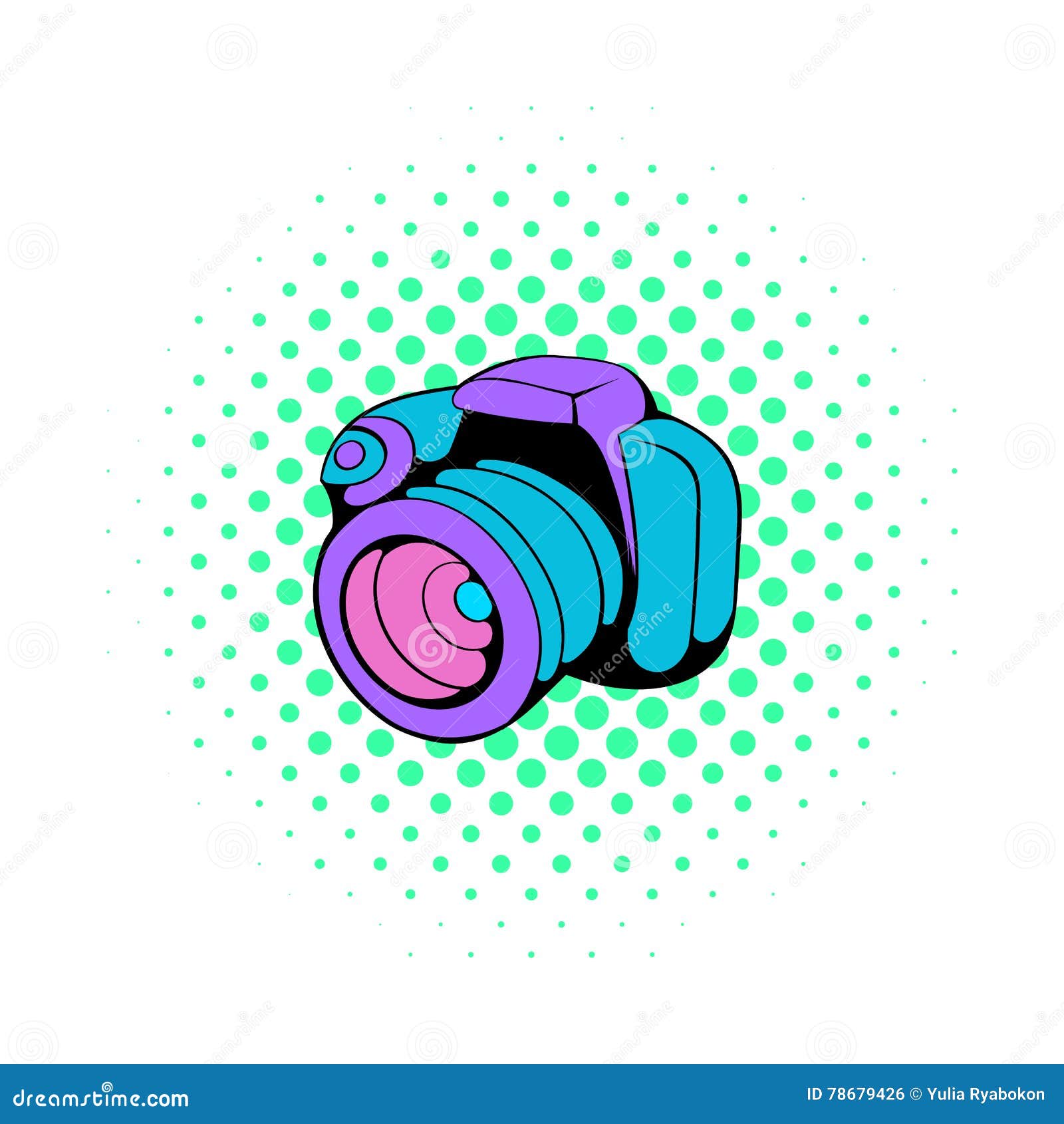 Camera Icon in Comics Style Stock Vector - Illustration of camera, icon ...