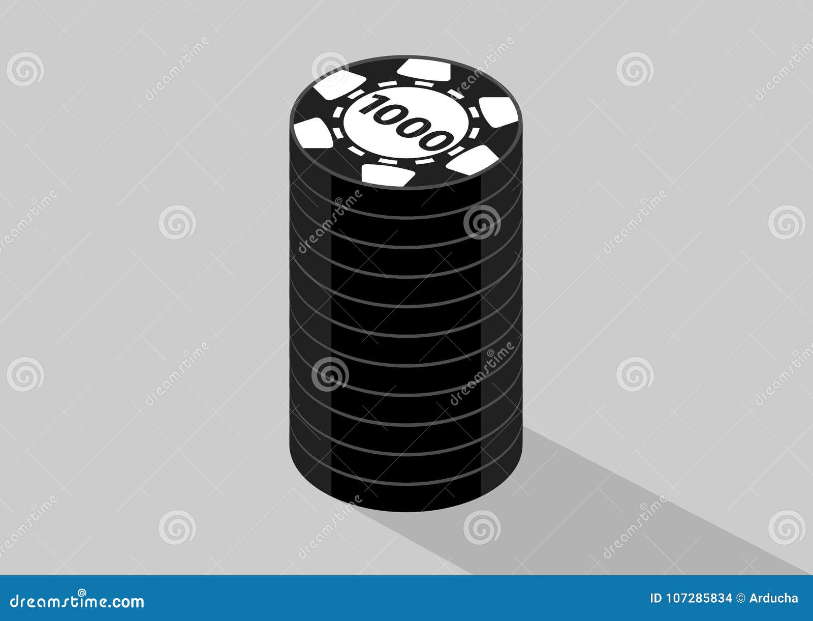 Chips Coin 1000k with Isometric Concept Stock Vector - Illustration of ...