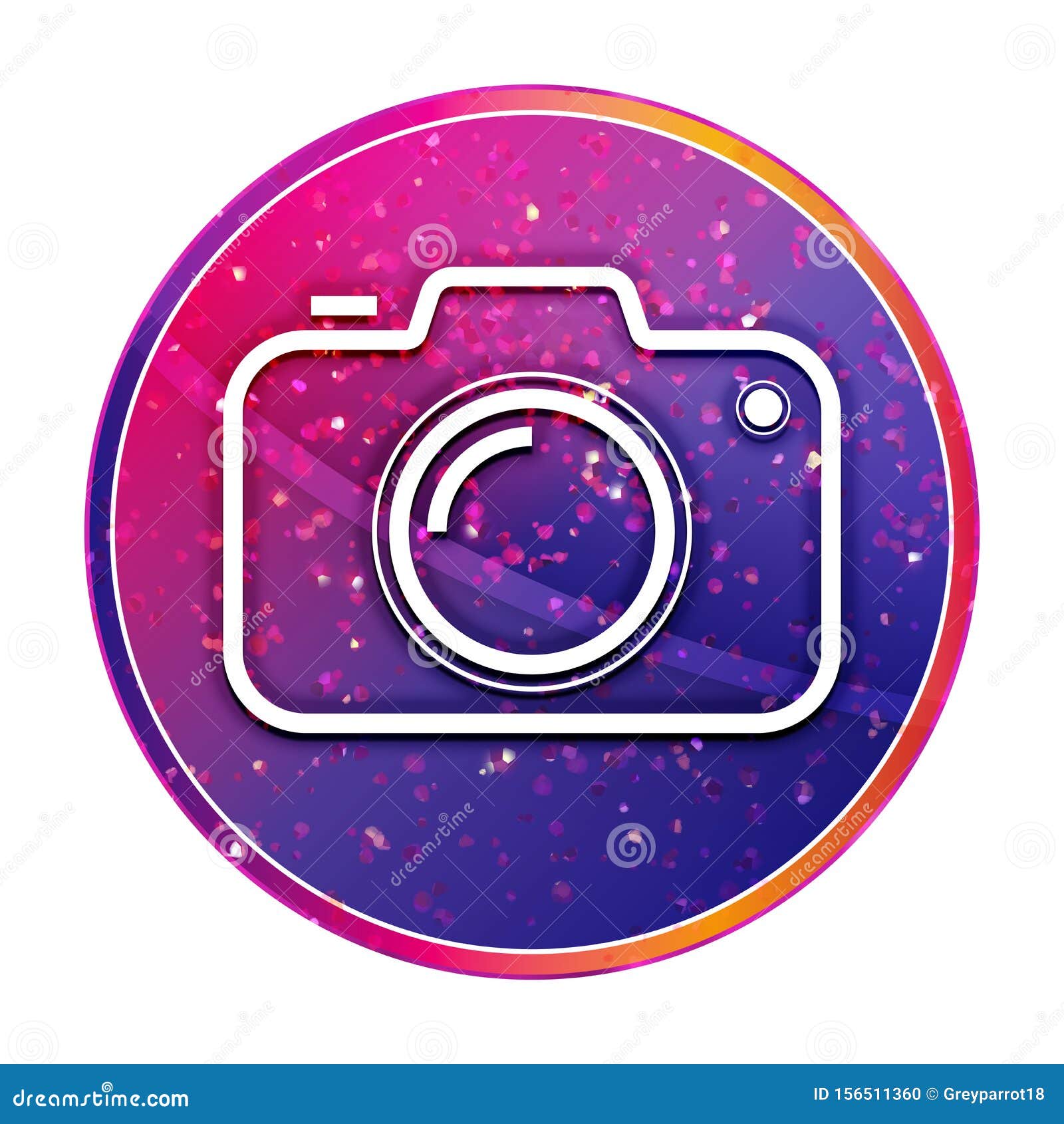 Camera Icon Creative Trendy Colorful Round Button Illustration Stock ...