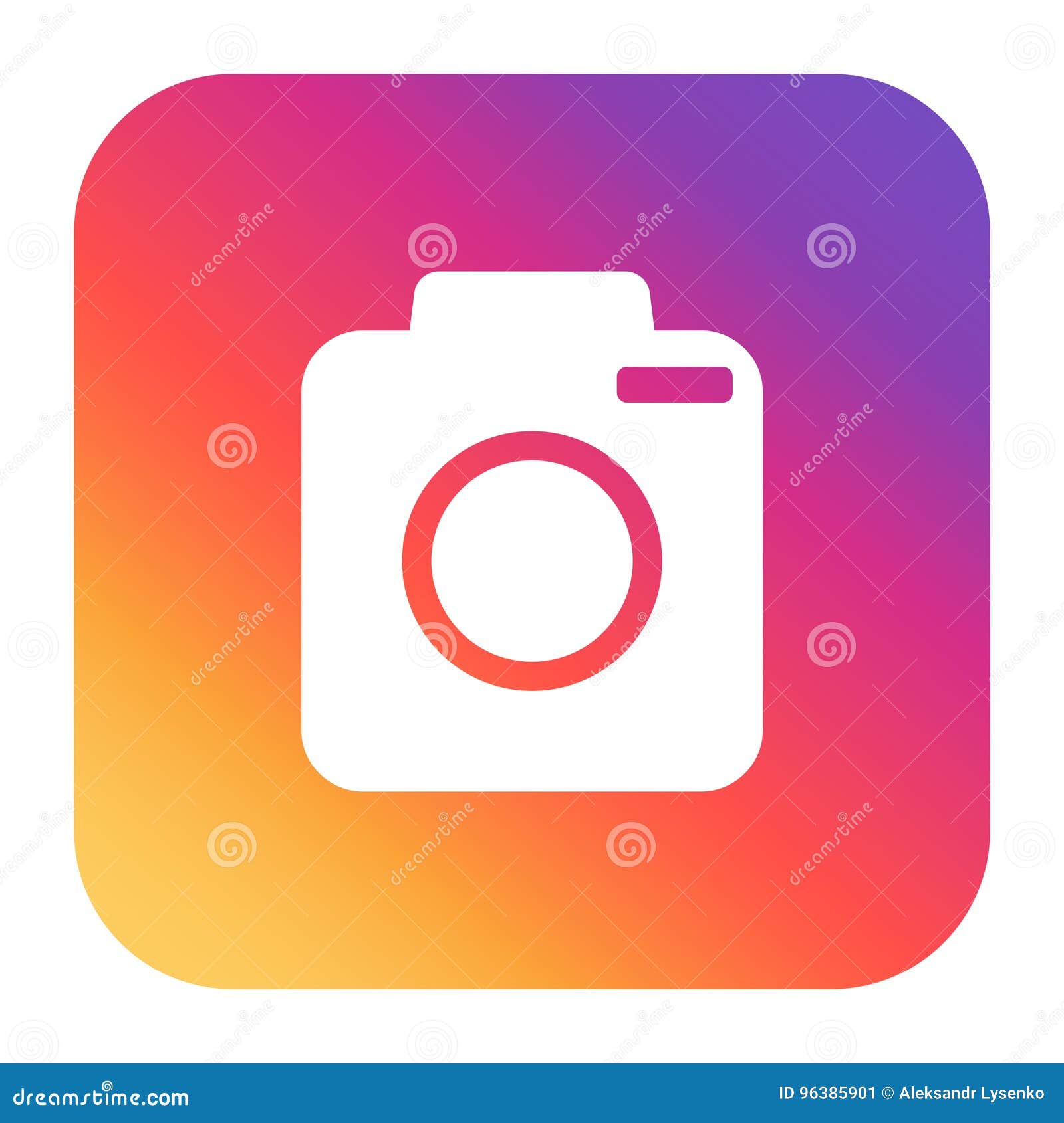 Camera Icon on Gradient Background. Flat Vector Illustration. Stock ...