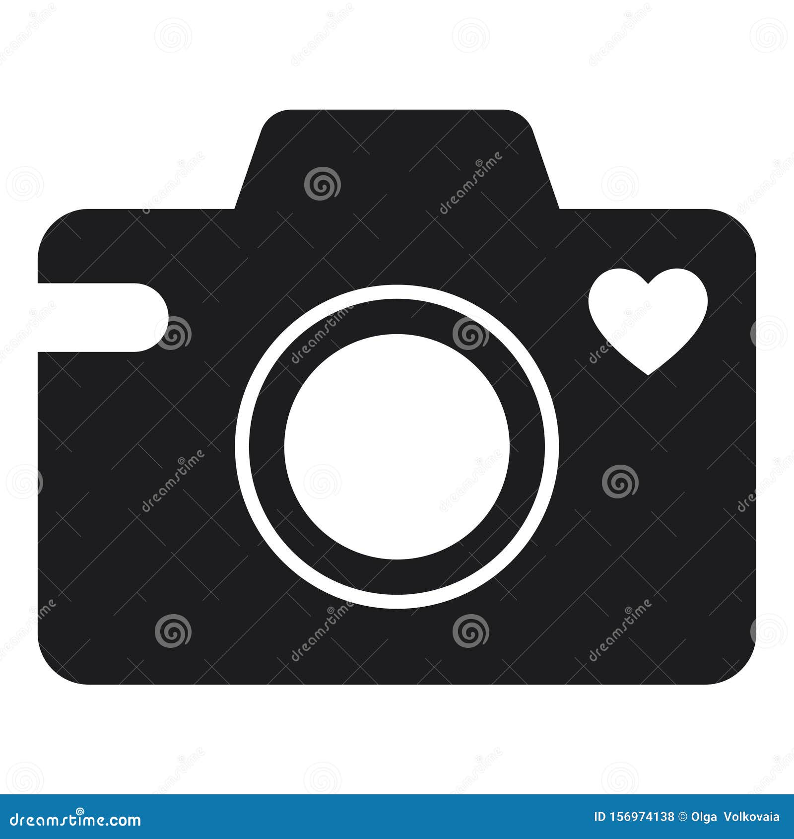 Camera Icon with a Heart Symbol Stock Vector - Illustration of like ...