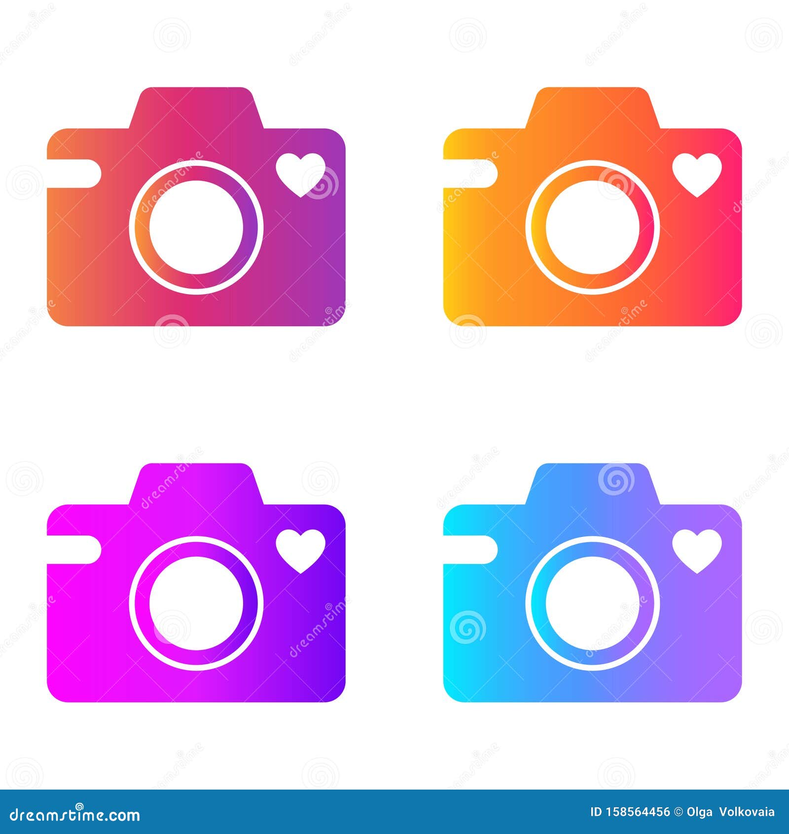 Camera Icon with a Heart Symbol Stock Vector - Illustration of design ...