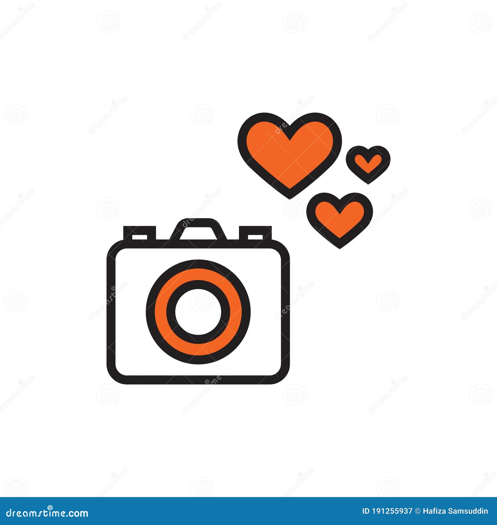 Camera Icon with Heart. Vector Illustration Decorative Design Stock ...