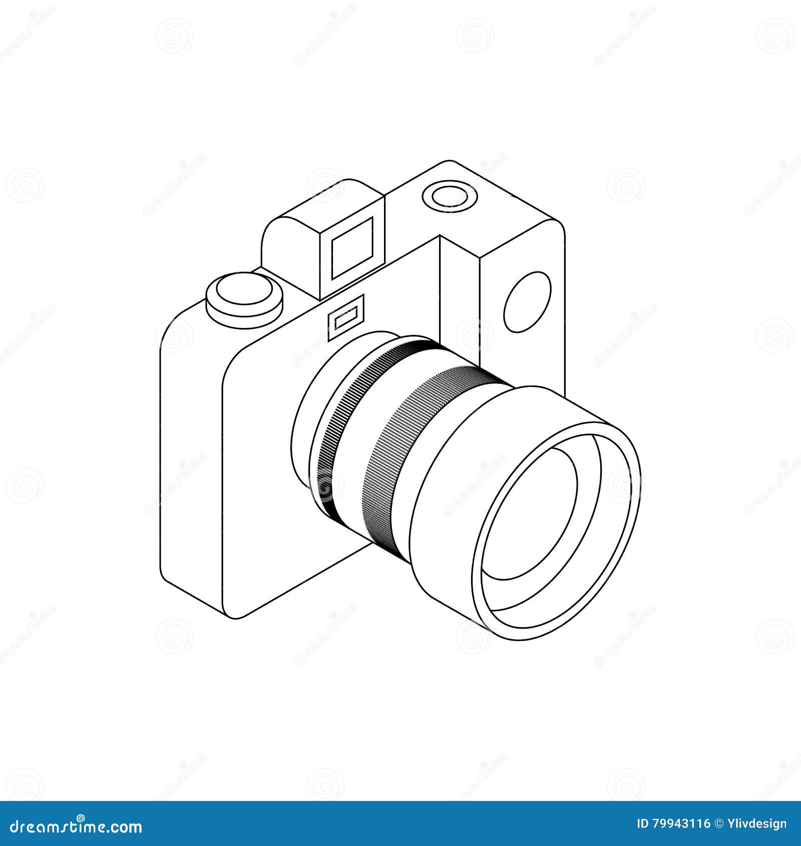 Camera Icon, Isometric 3d Style Stock Vector - Illustration of ...