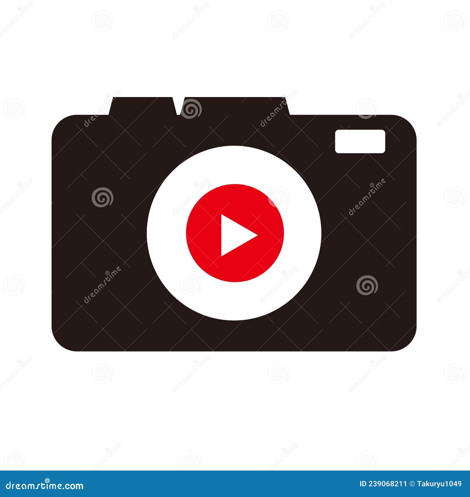 A Camera Icon with the Lens As a Playback Button. Vector Stock Vector ...