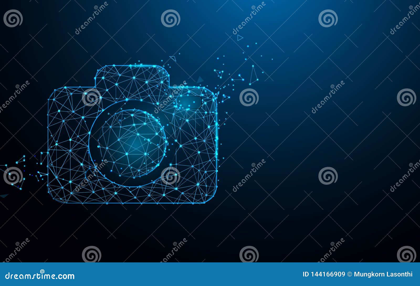 Camera Icon from Lines, Triangles and Particle Style Design Stock ...