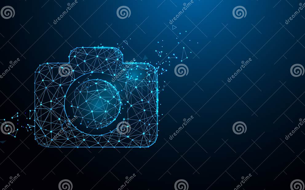 Camera Icon from Lines, Triangles and Particle Style Design Stock ...