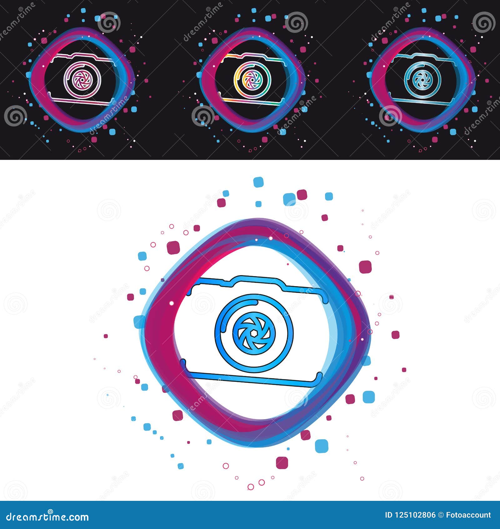 Camera Icon - Modern Colorful Vector Illustration - Isolated on Black ...