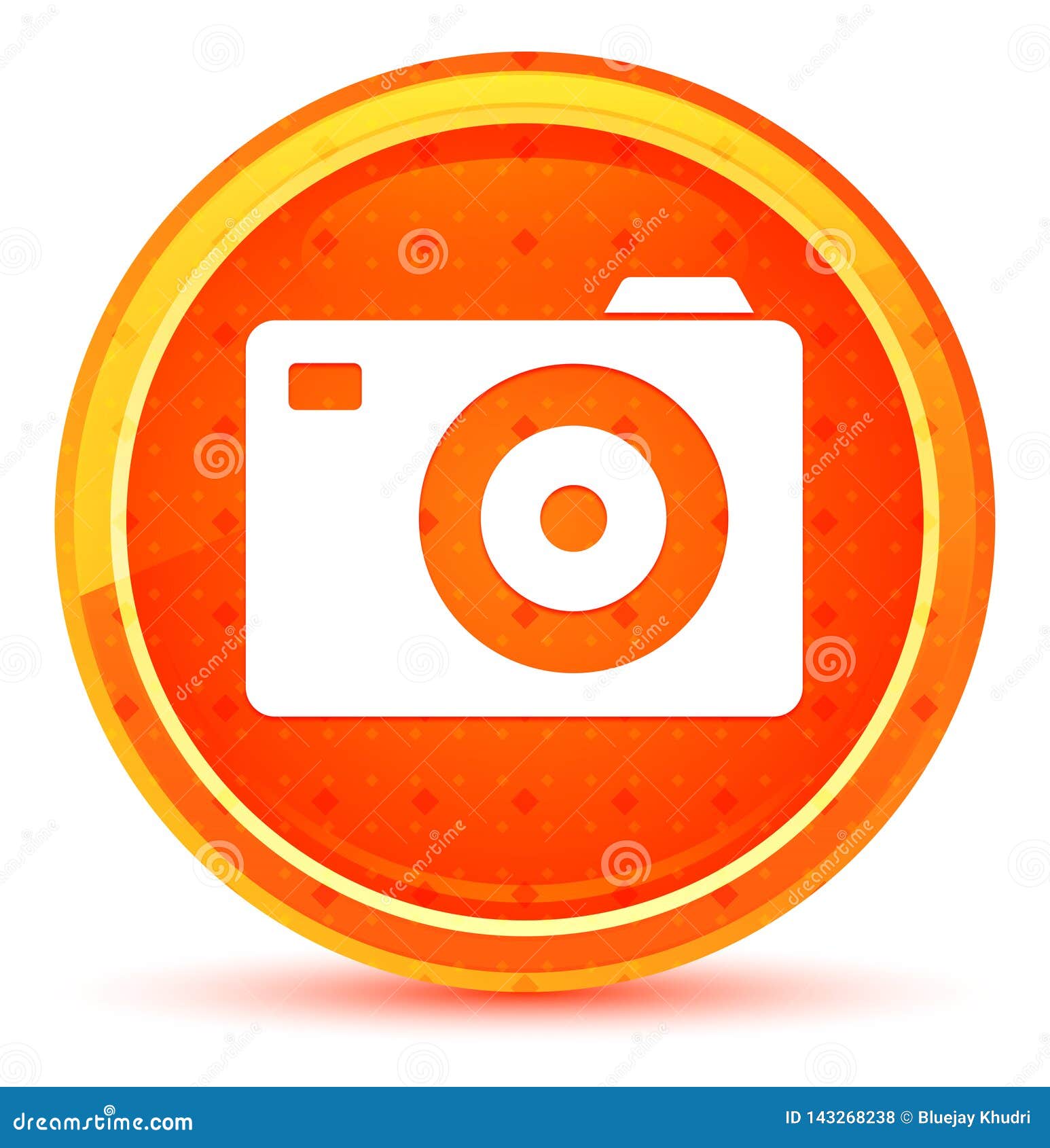 Camera Icon Natural Orange Round Button Stock Illustration ...