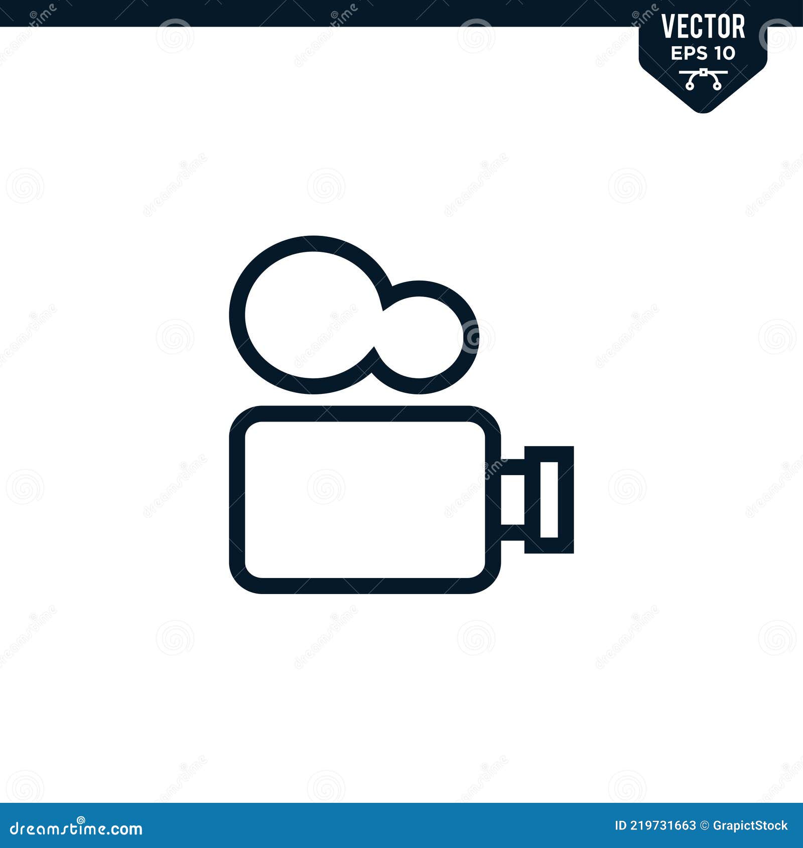 Camera Icon Outlined Style, Editable Stroke Vector Stock Vector ...