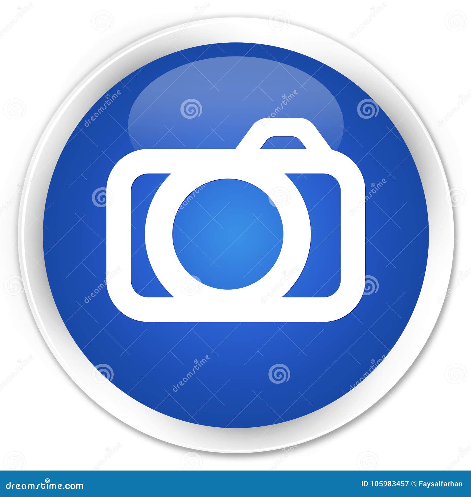 Camera Icon Premium Blue Round Button Stock Illustration - Illustration ...