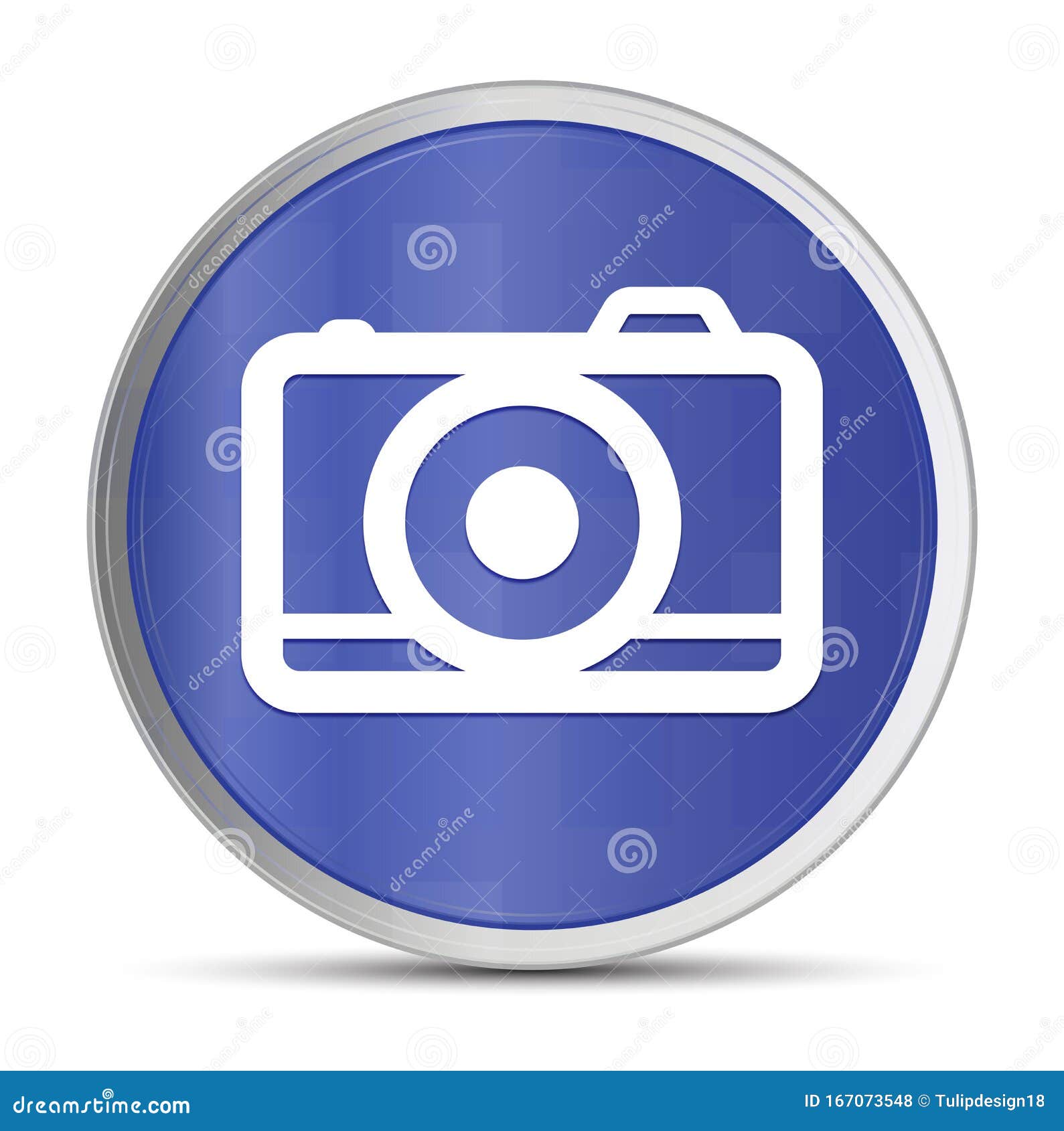 Camera Icon Prime Blue Round Button Vector Illustration Design Silver ...