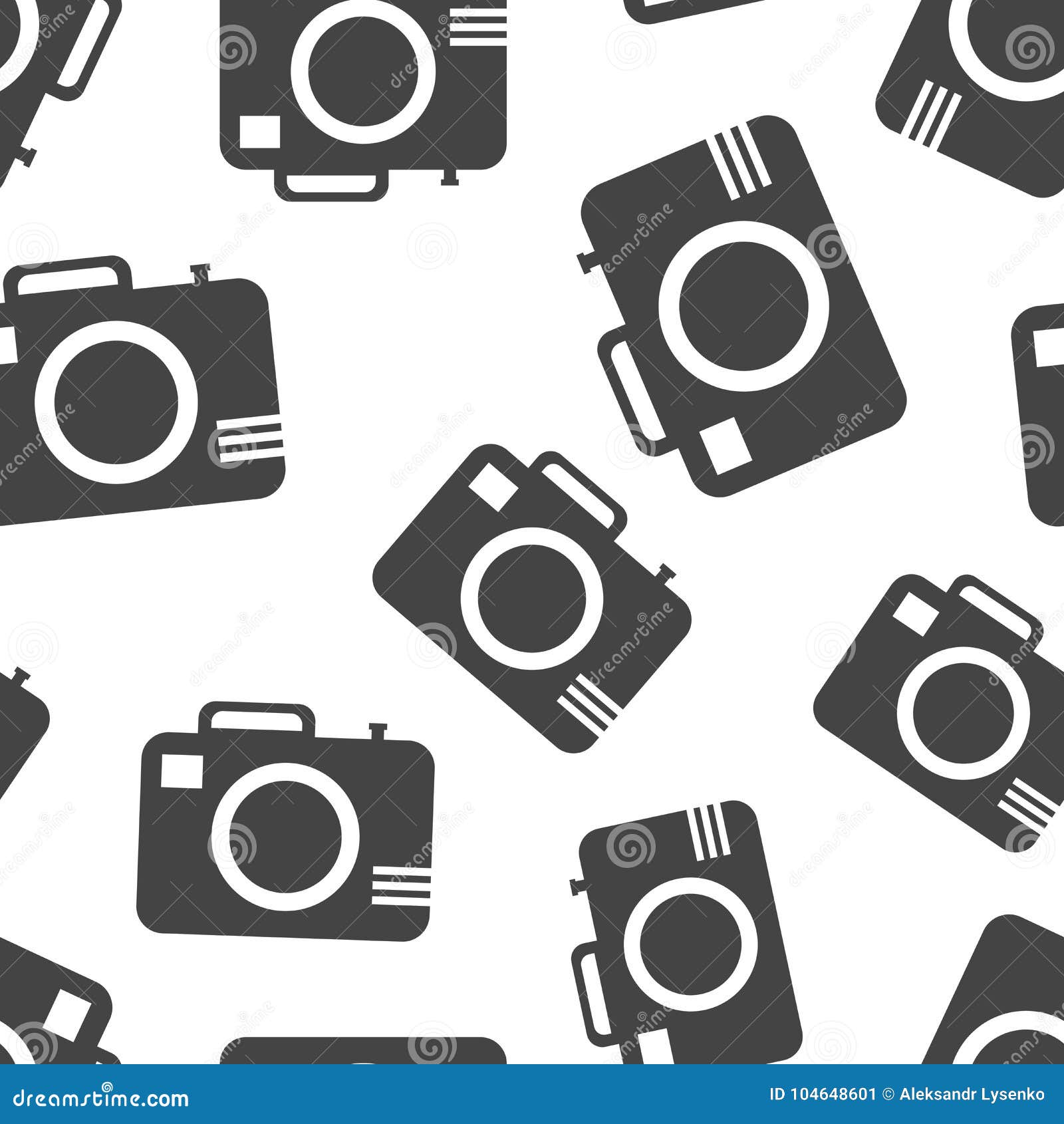 Camera Icon Seamless Pattern Background. Business Flat Vector Il Stock ...