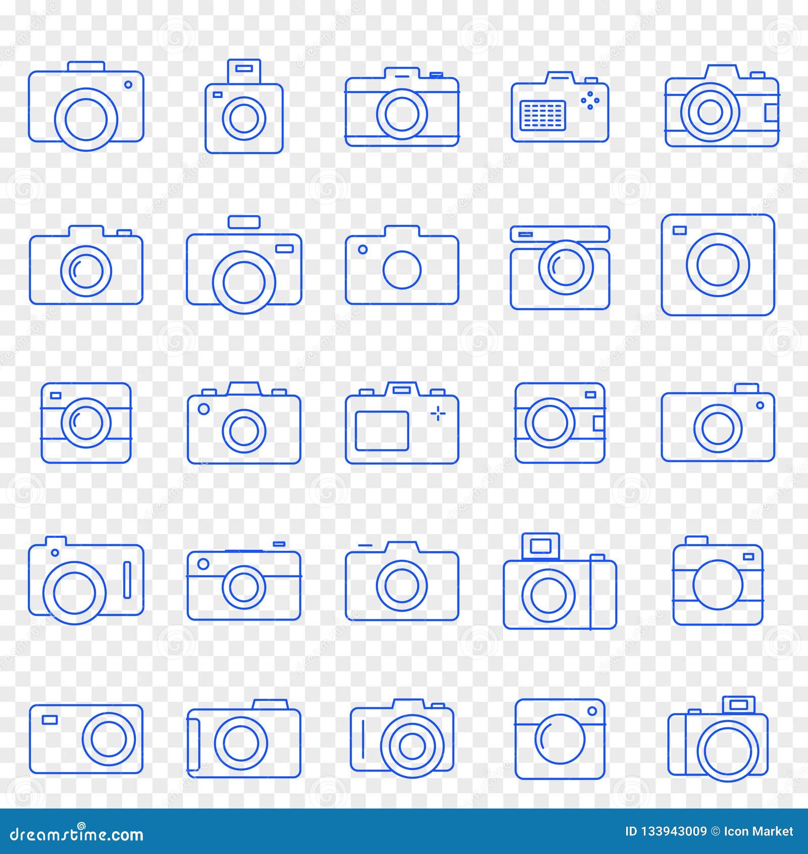Camera Icon Set. 25 Vector Icons Pack Stock Illustration - Illustration ...