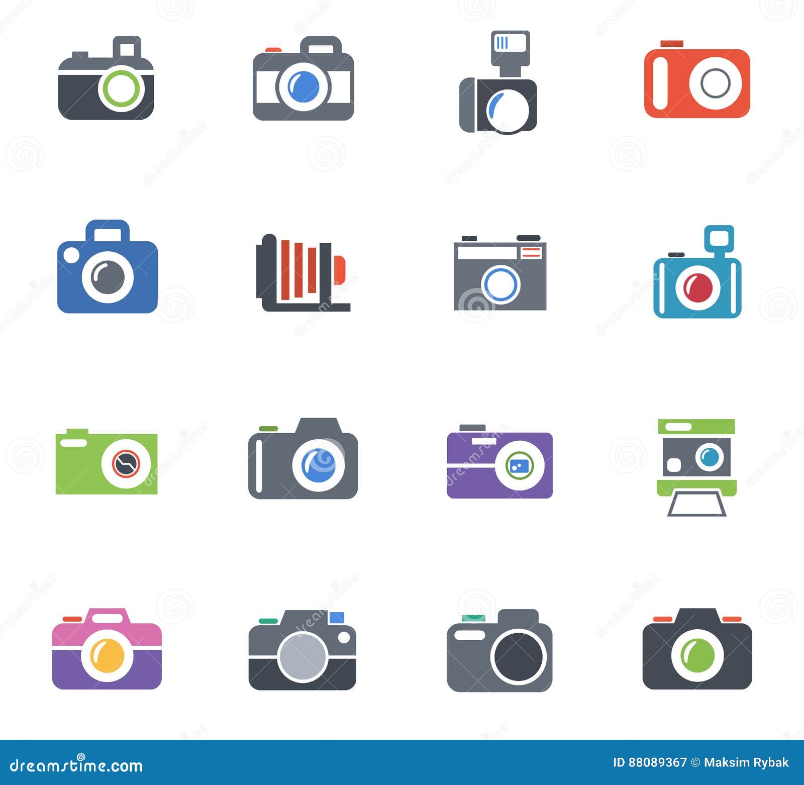 Camera icon set stock vector. Illustration of symbol - 88089367