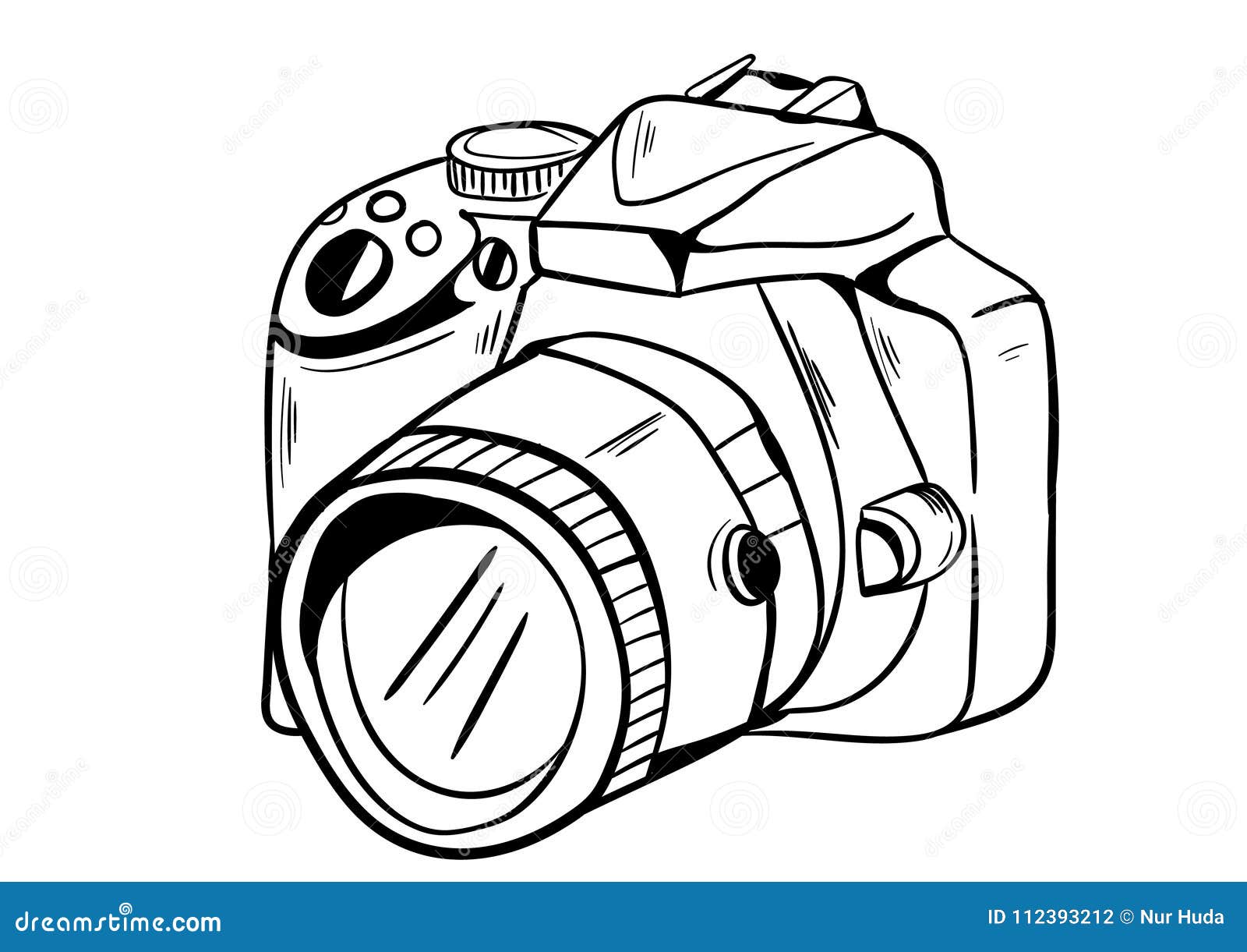 Camera Icon Vector with Doodle Style Stock Vector - Illustration of ...