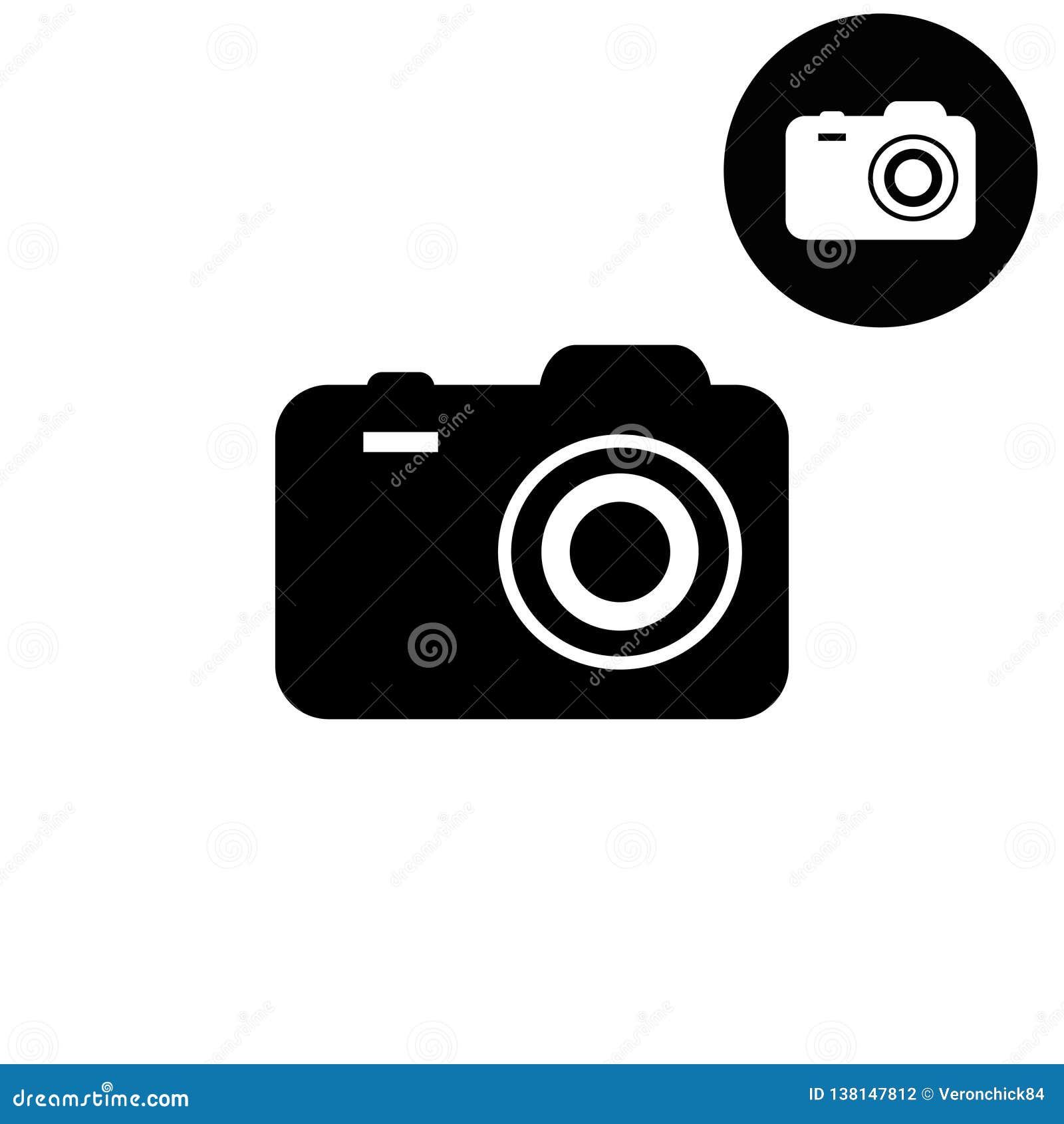 Camera White and Black Vector Icon Stock Vector - Illustration of phone ...