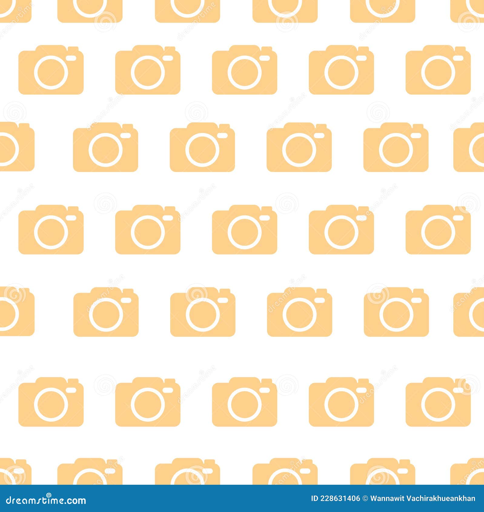 Camera Icon Yellow Symbol Seamless Pattern Stock Vector - Illustration ...