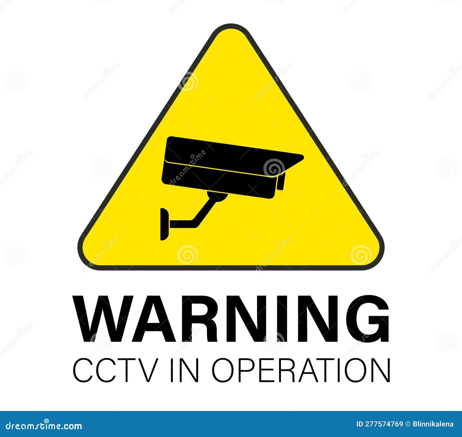 Warning Cctv In Operation Yellow Sign - Rectangle Sign Stock ...