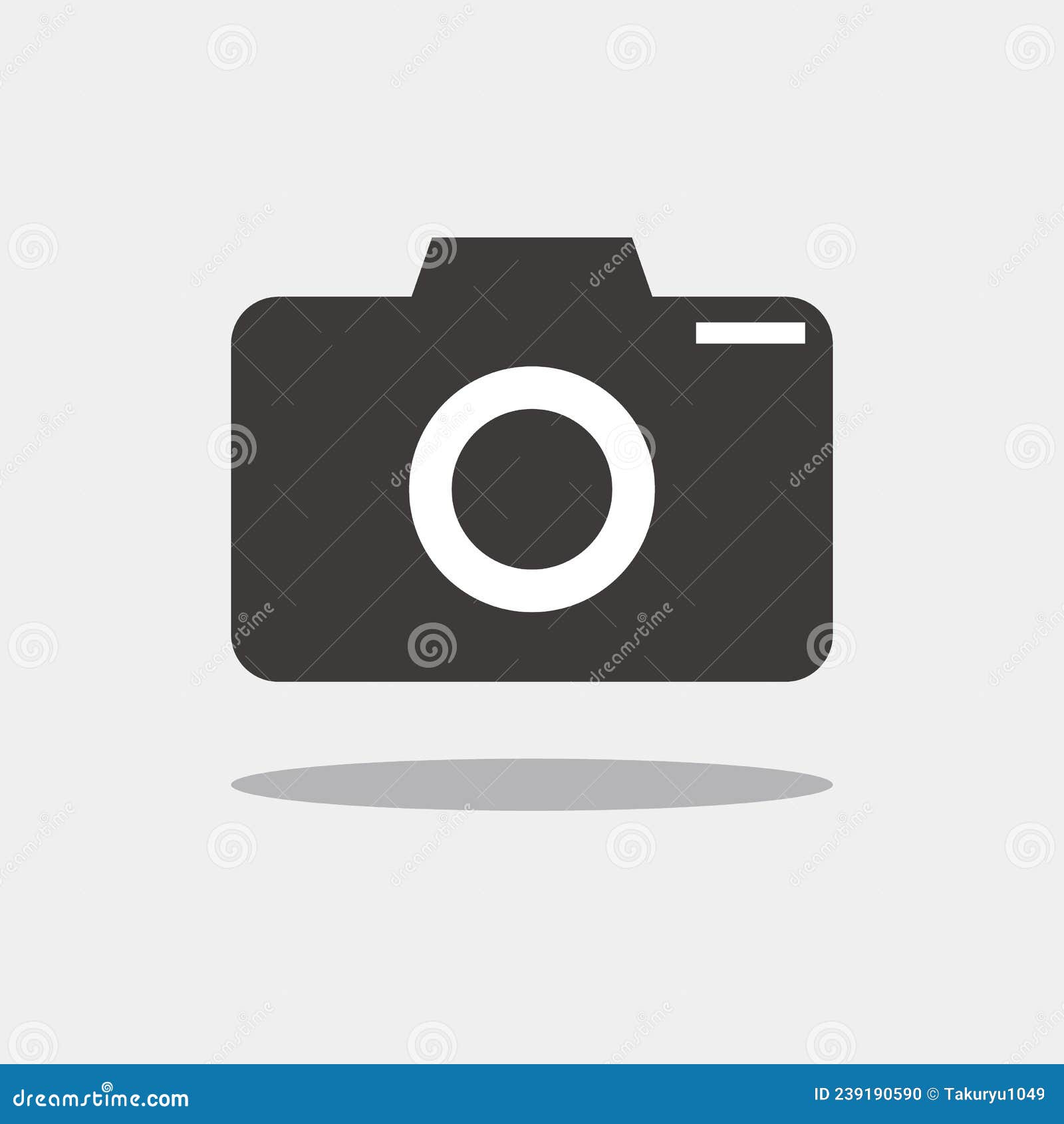 Shaded Camera Icon Isolated on a Gray Background. Stock Vector ...