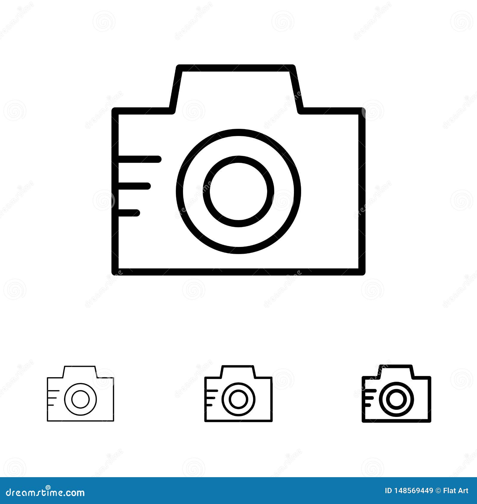 Camera, Image, Photo, Picture Bold and Thin Black Line Icon Set Stock ...