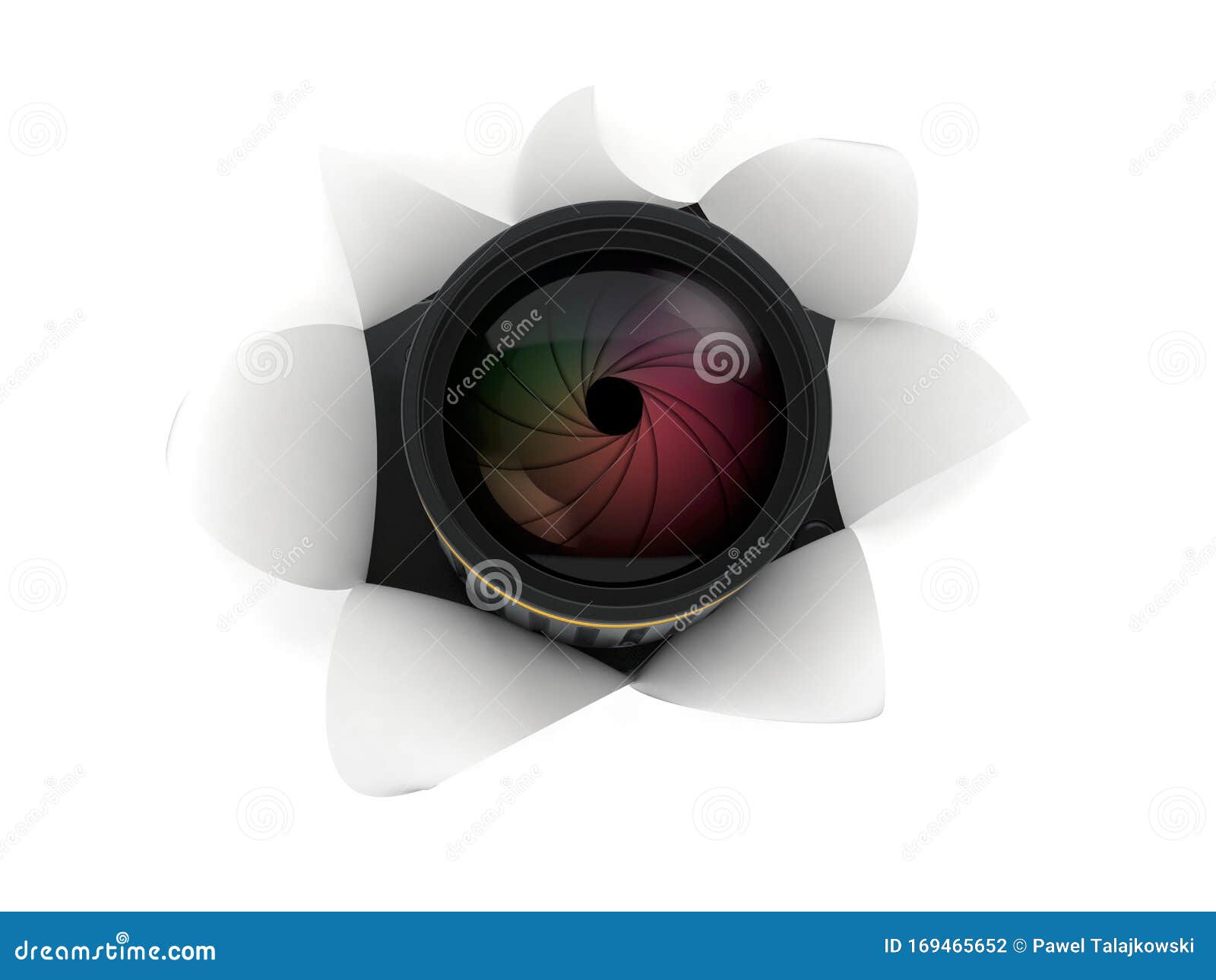 Camera Inside Hole from Torn Paper Stock Illustration - Illustration of ...