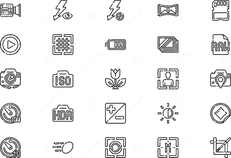 Camera Interface Icons Collection is a Vector Illustration with ...