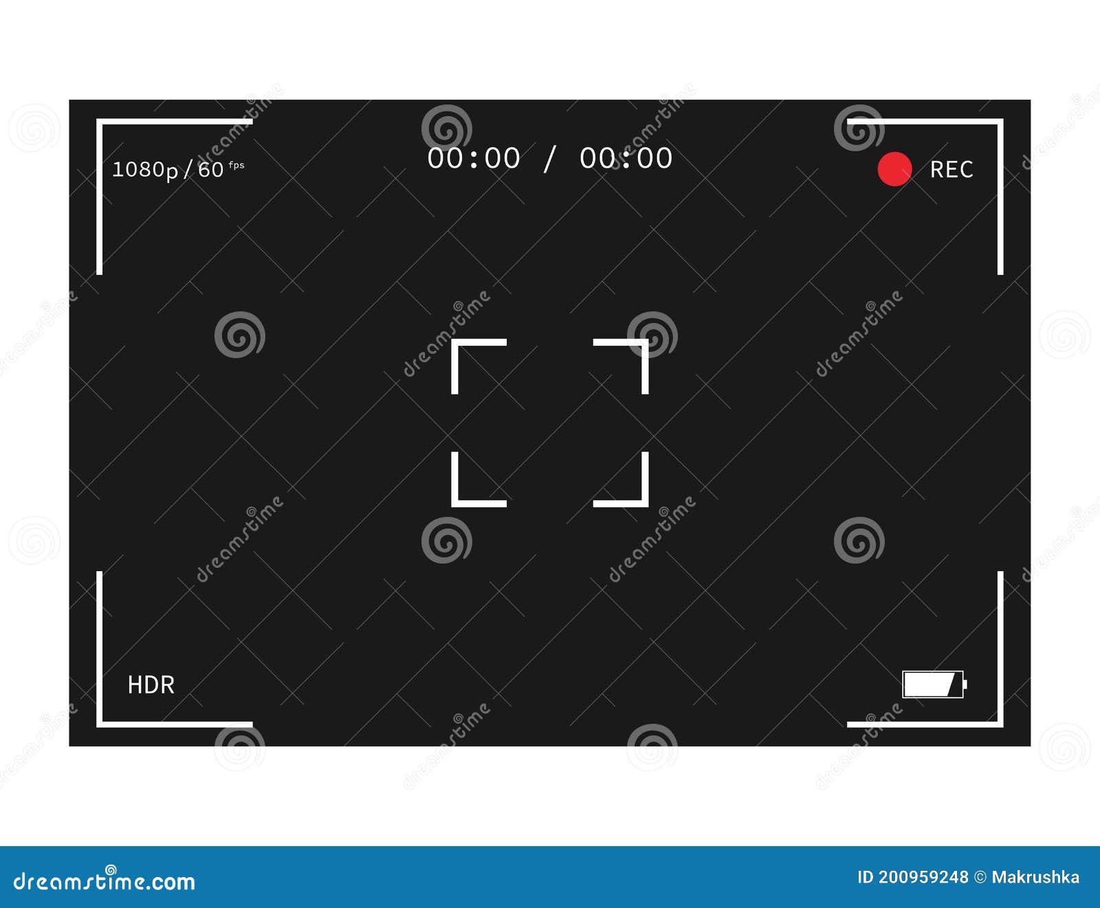 Camera Interface. Photo and Video Frame. Mockup of Camera Screen ...