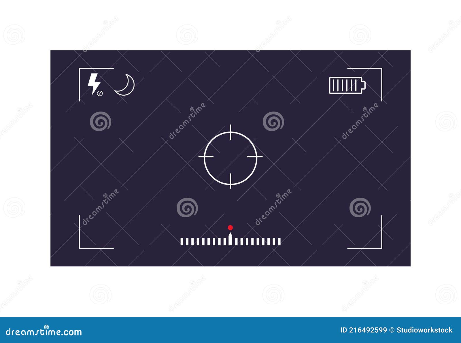 Camera Interface with Setting Isolated on White Stock Vector ...