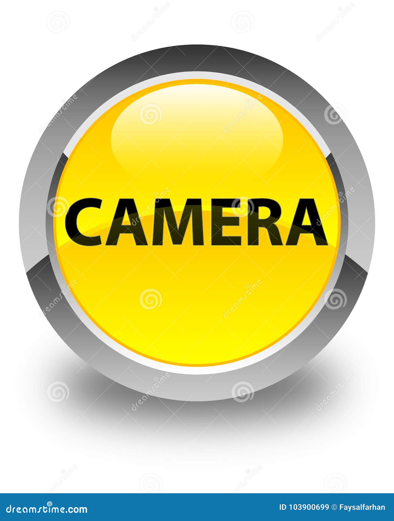 Camera Glossy Yellow Round Button Stock Illustration - Illustration of ...