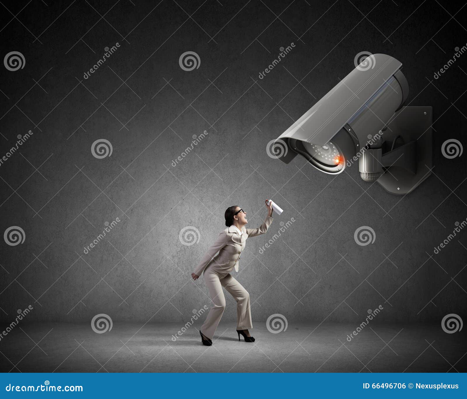 Camera Keep an Eye on Woman Stock Photo - Image of female, corporate ...