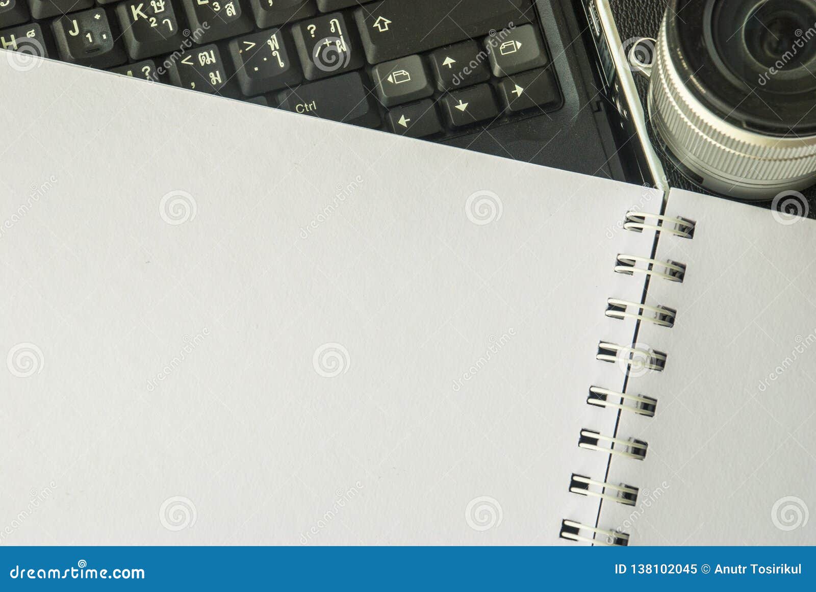 Work Device with Laptop, Notebook, Camera Stock Image - Image of rest ...