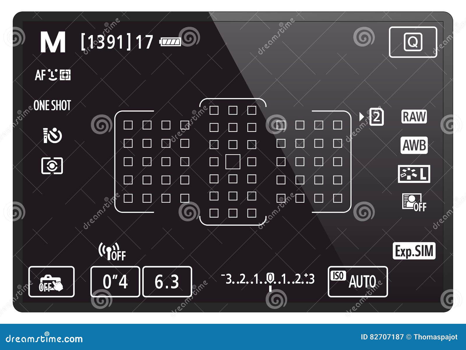 Camera LCD screen stock vector. Illustration of vector - 82707187