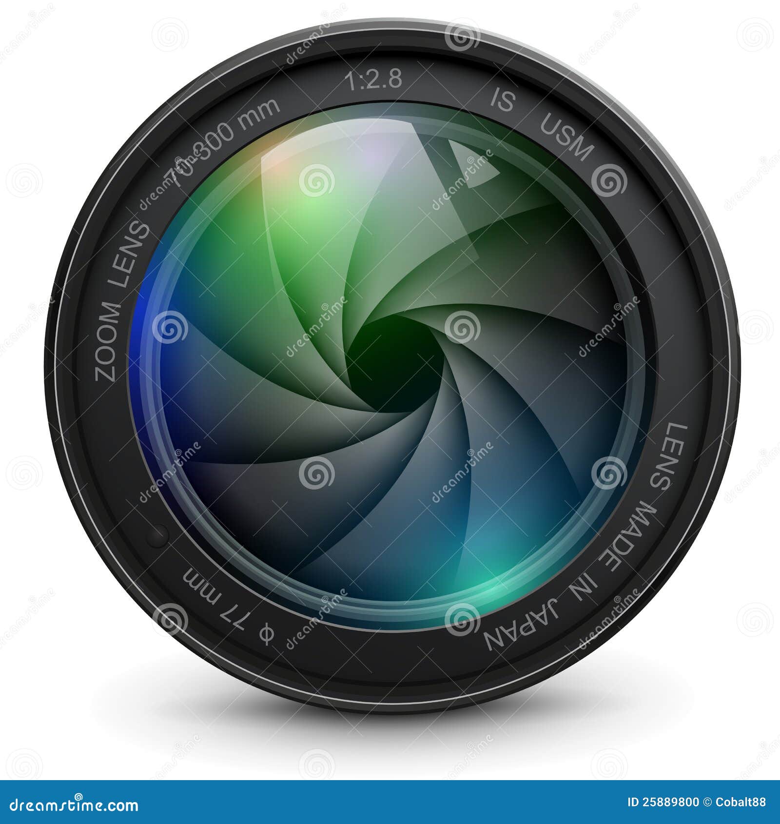 Camera lens stock vector. Illustration of equipment, device - 25889800