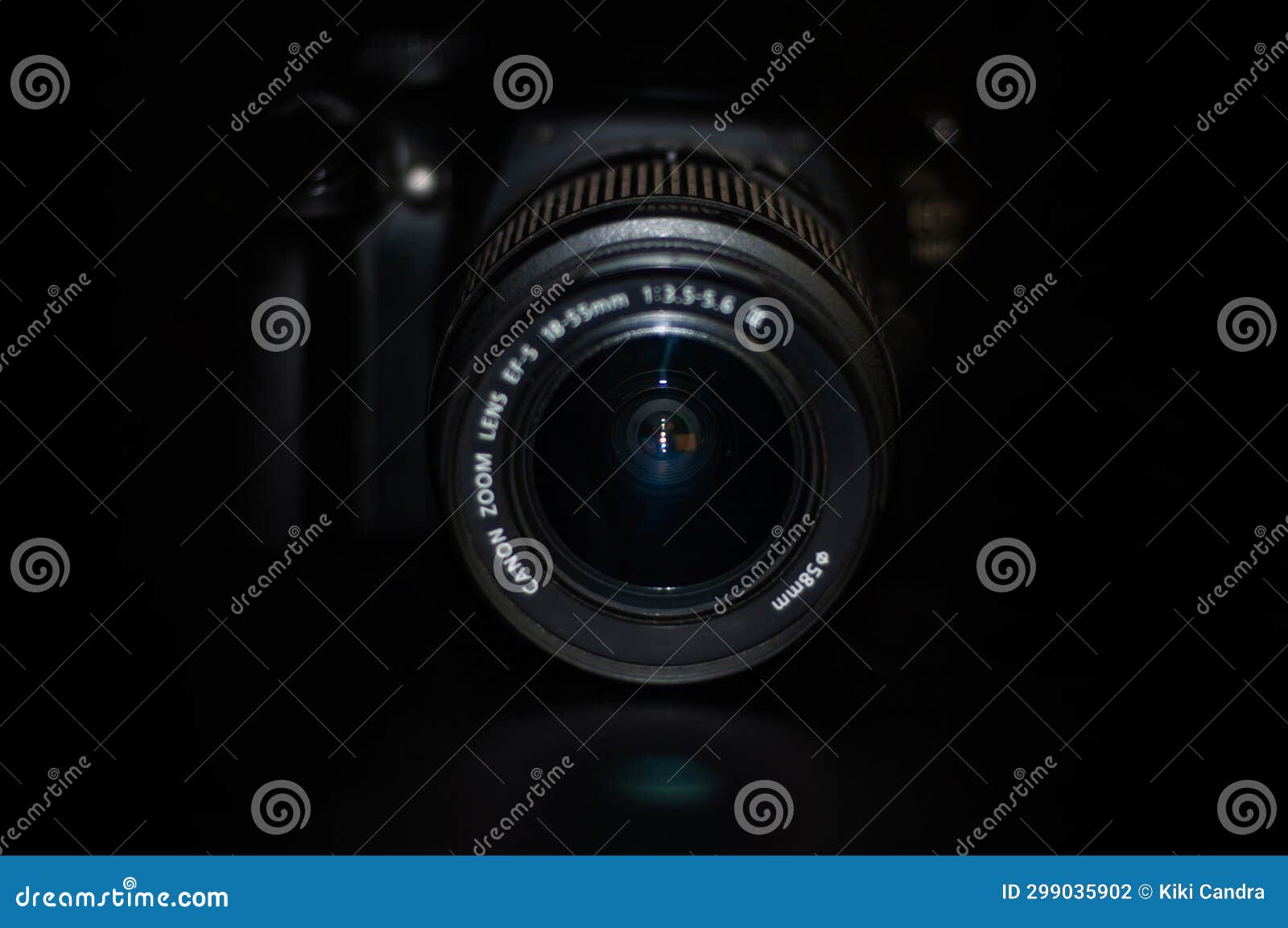 Camera Lens on Black Background Stock Photo - Image of hobby, dslr ...