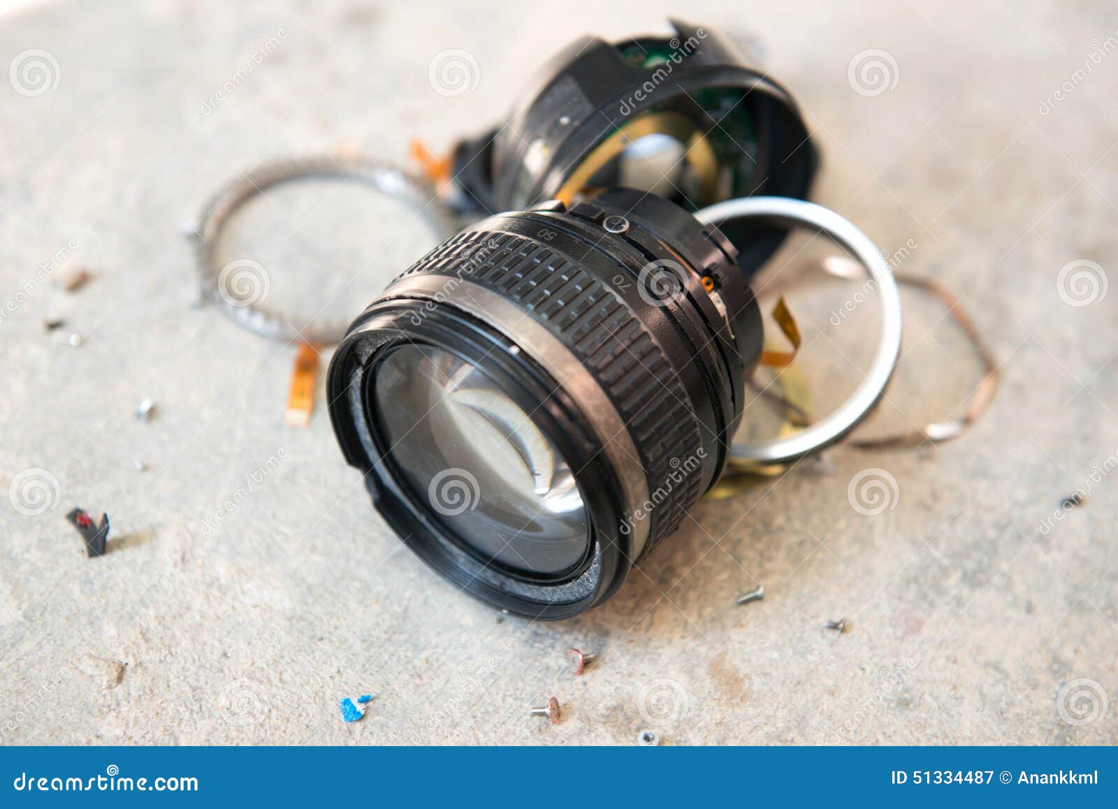 Camera lens broken stock image. Image of equipment, object - 51334487