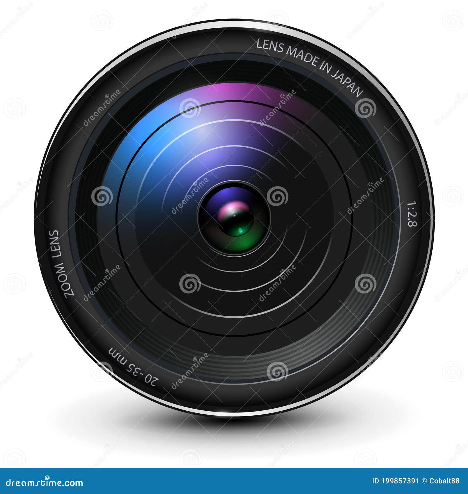 Camera lens 3D icon stock vector. Illustration of element - 199857391