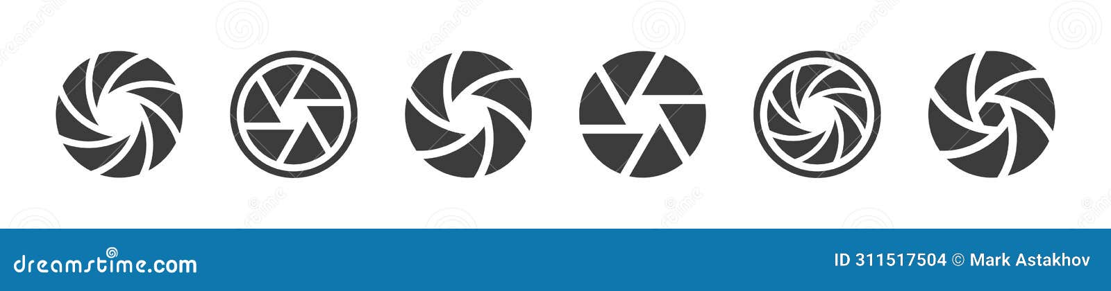 Camera Lens Diaphragm. Aperture Icon Set. Camera Shutter Icons. Vector Illustration Stock Vector ...