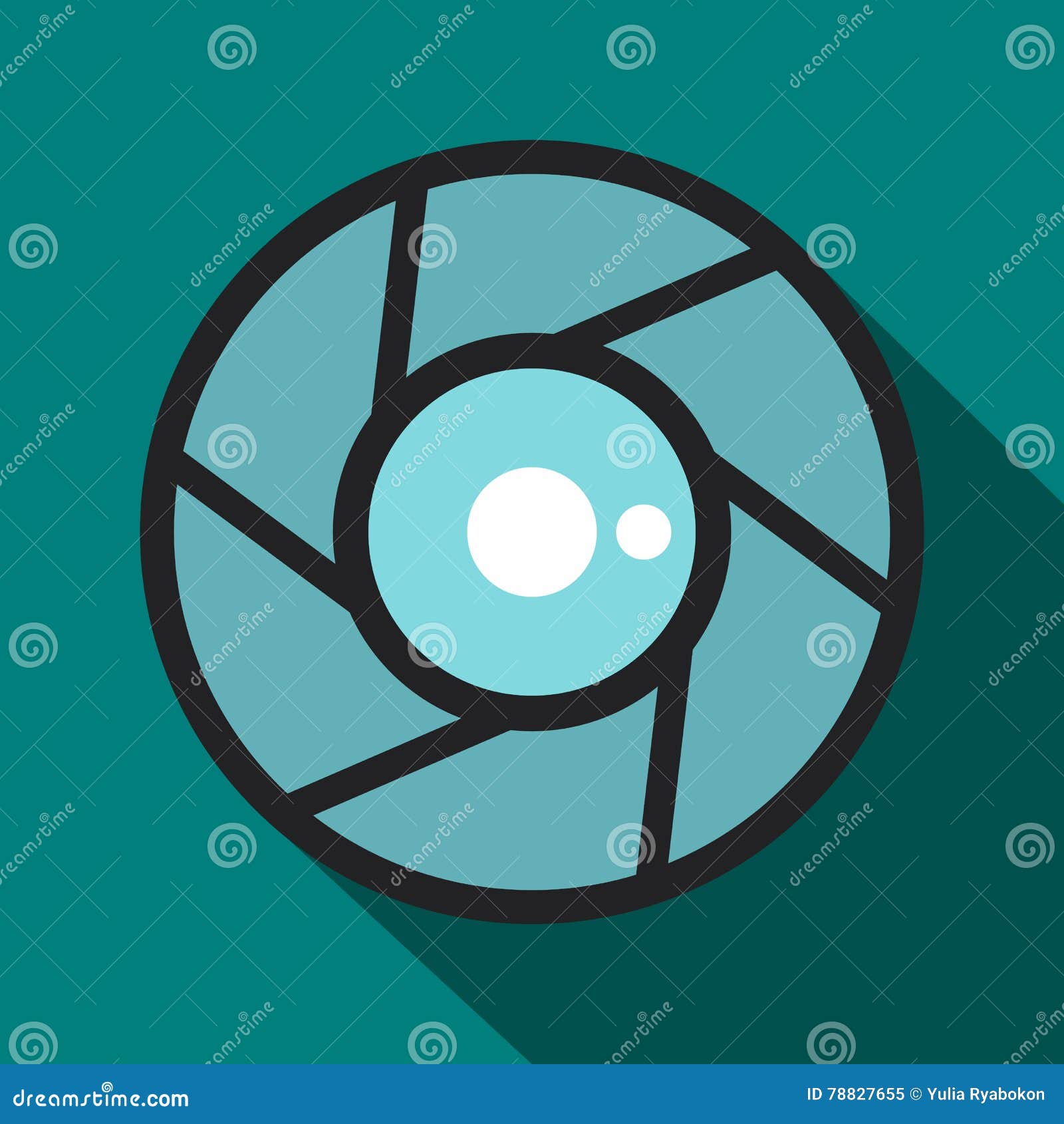 Camera Lens Icon, Flat Style Stock Vector - Illustration of objective ...