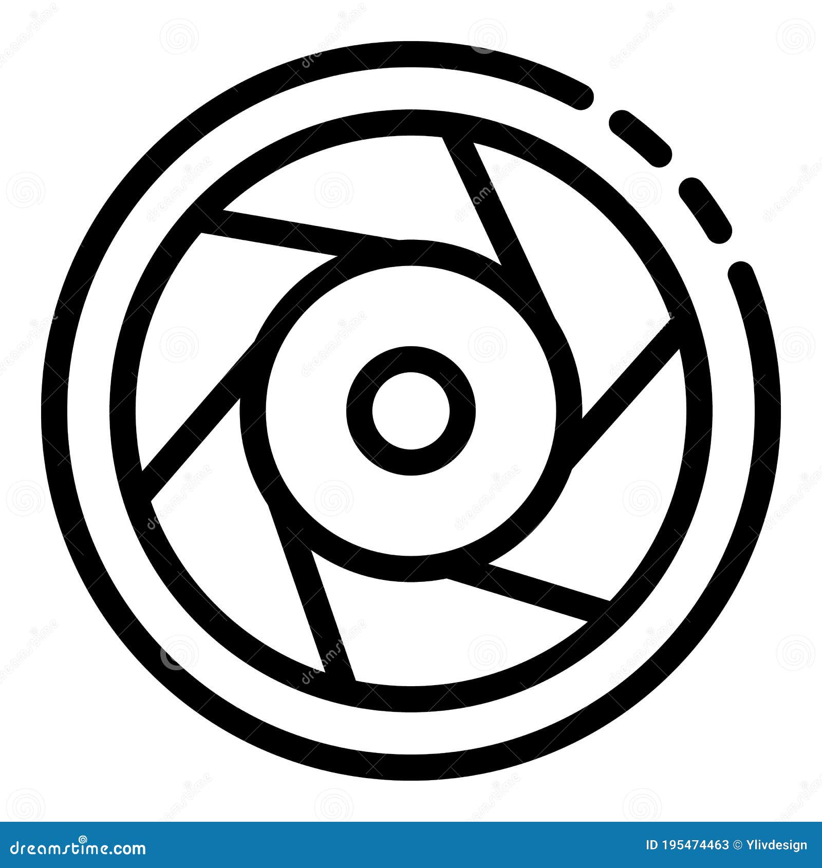 Camera Lens Icon, Outline Style Stock Vector - Illustration of shade ...