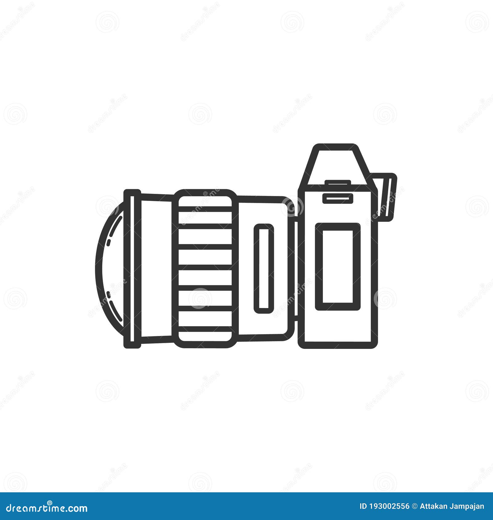 Camera with Lens Icon,Side View of Camera,Flat Design Stock Vector ...