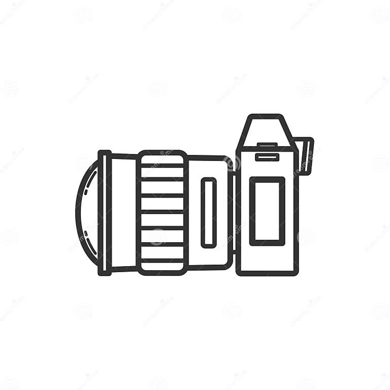 Camera with Lens Icon,Side View of Camera,Flat Design Stock Vector ...