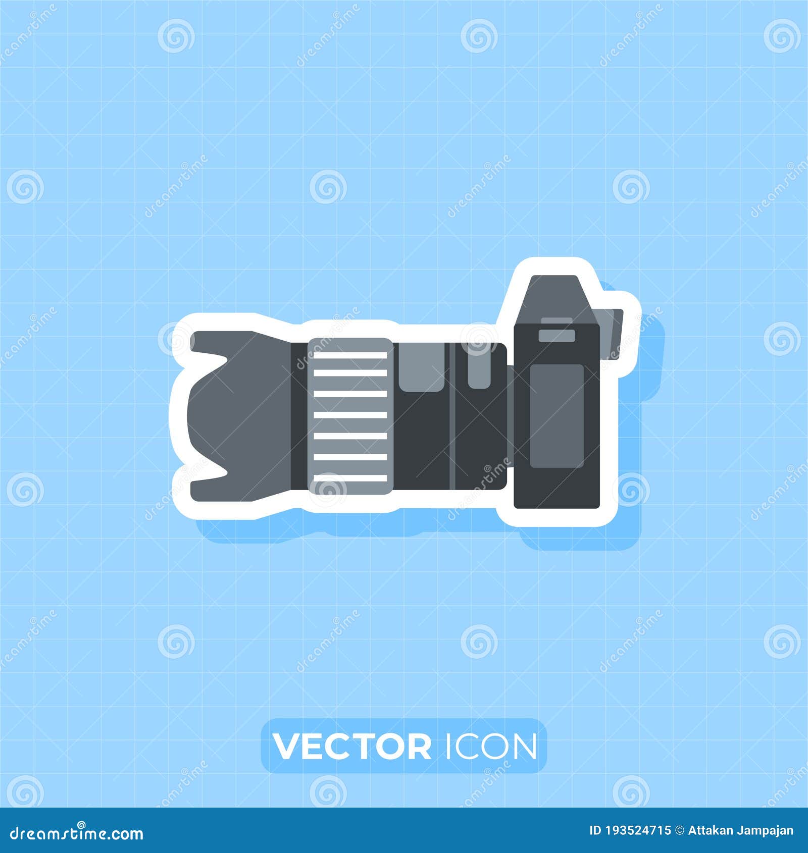 Camera with Lens Icon,Side View of Camera,Flat Design Element Stock ...