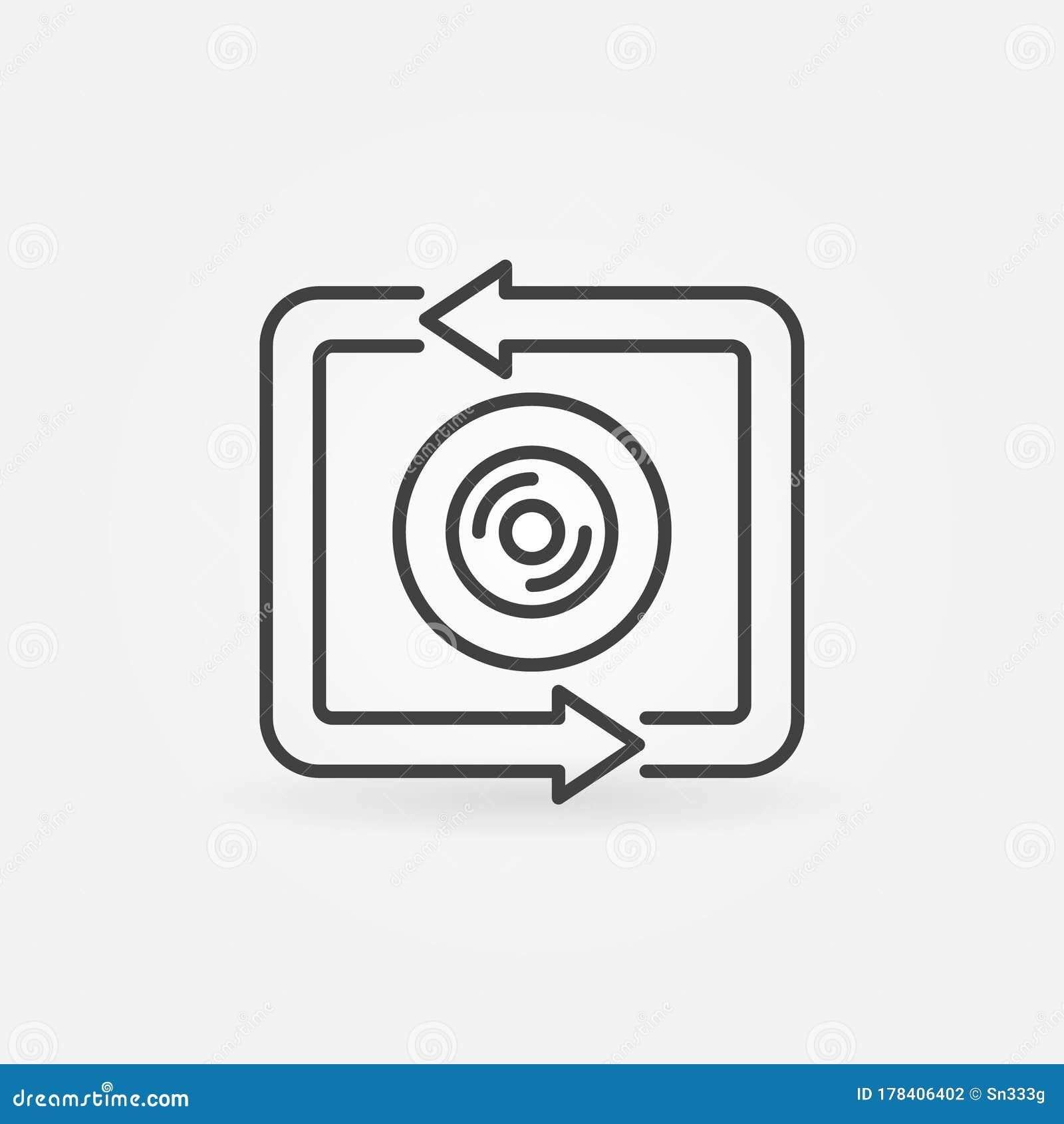 Camera Lens Inside Arrows Vector Concept Icon in Outline Style Stock ...